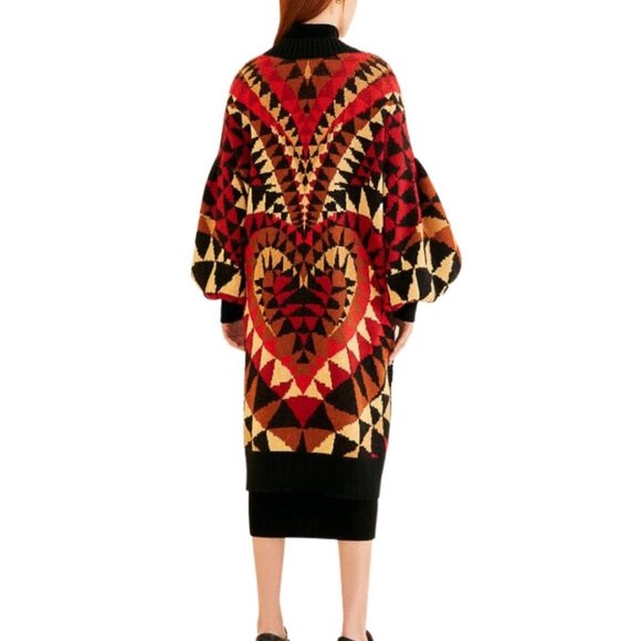FARM Rio | Sweaters | New Farm Rio Black Heart Deco Maxi Knit Cardigan ...